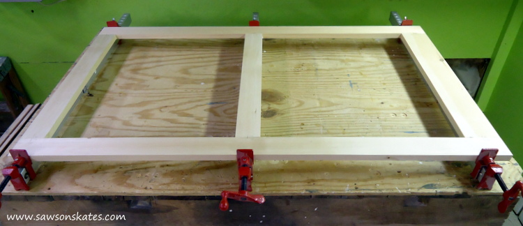 diy wood window frame clamped - Saws on Skates
