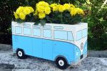 DIY Flower Power Painted Wood Bus Planter