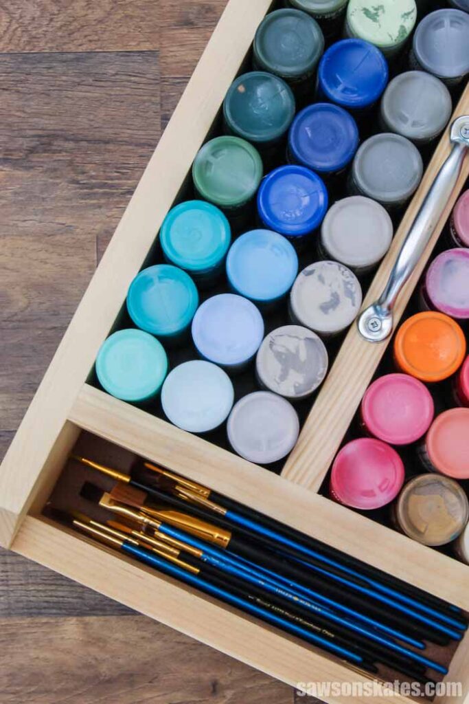 DIY Craft Paint Orgnanizer (2 oz Acrylic Paint Storage) | Saws on Skates®