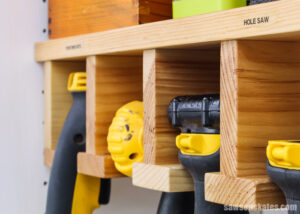DIY Drill Holder (Cordless Drill Storage Rack Plans) | Saws on Skates®