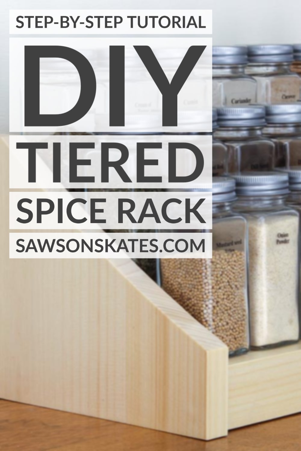 DIY Tiered Spice Rack (Plans + Template) | Saws on Skates®