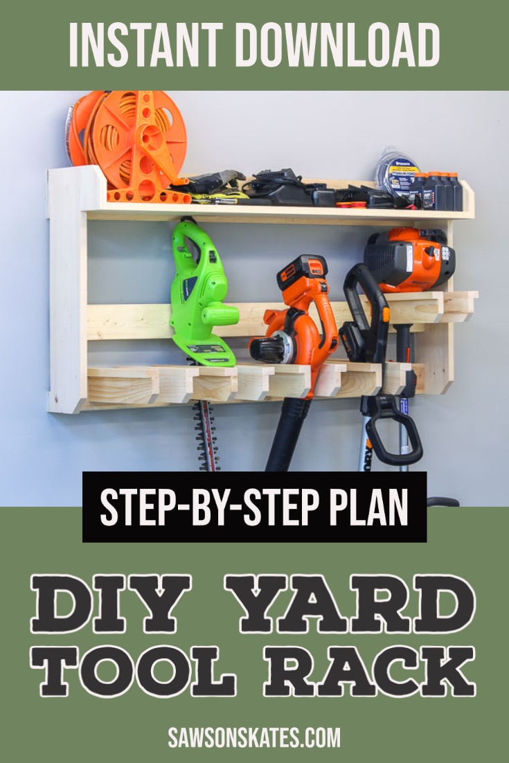 DIY Yard Tool Rack (Wall-Mounted for Garage + Shed) | Saws on Skates®