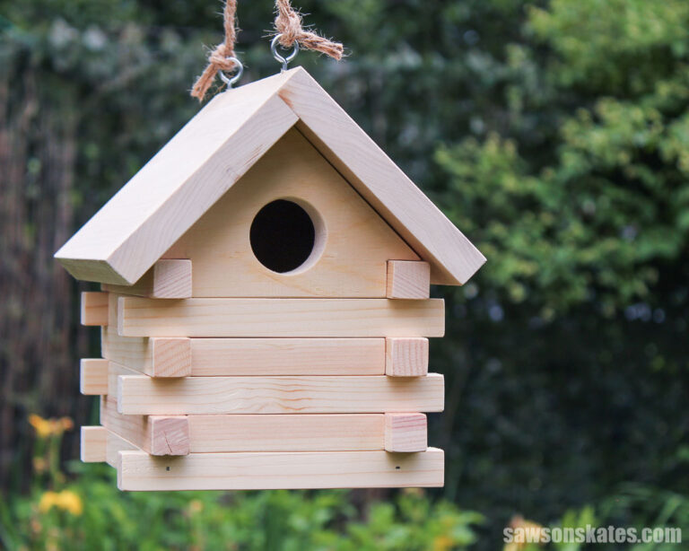DIY Log Cabin Birdhouse (Easy Scrap Wood Project) | Saws on Skates®
