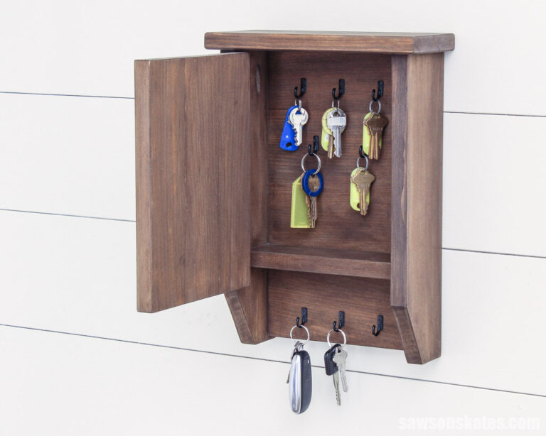 DIY Wall-Mounted Key Cabinet (Simple and Rustic) | Saws on Skates®