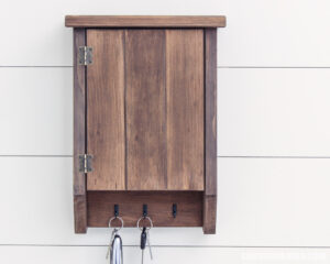 DIY Wall-Mounted Key Cabinet (Simple and Rustic) | Saws on Skates®