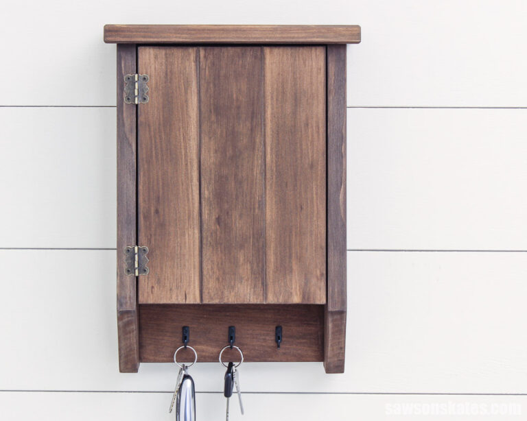 DIY Wall-Mounted Key Cabinet (Simple and Rustic) | Saws on Skates®
