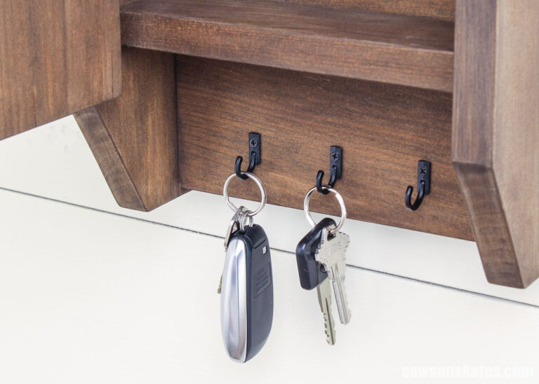 DIY Wall-Mounted Key Cabinet (Simple and Rustic) | Saws on Skates®