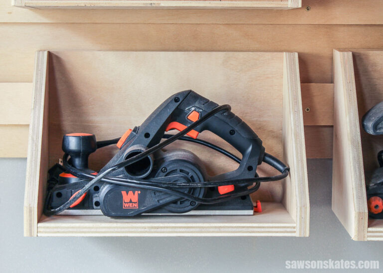 DIY French Cleat Tool Shelf (Easy Organization) | Saws on Skates®