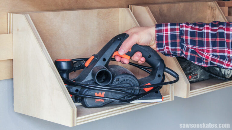 DIY French Cleat Tool Shelf (Easy Organization) | Saws on Skates®