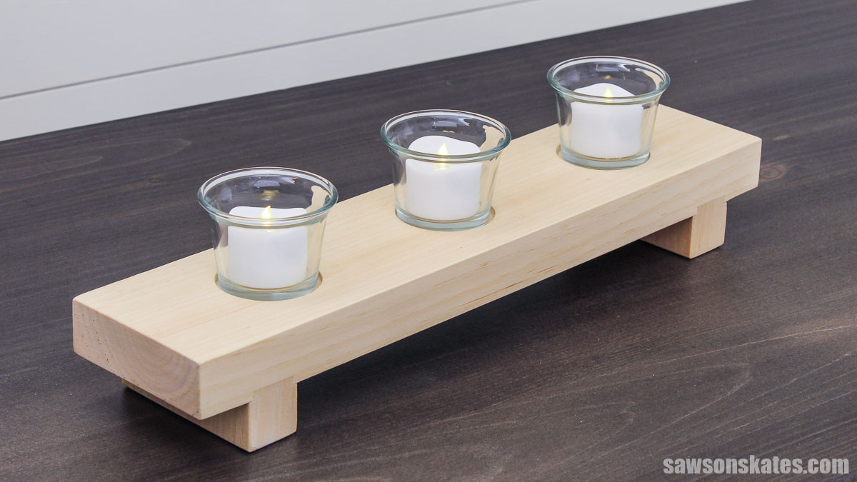 DIY Tea Light Centerpiece with Feet | Saws on Skates®