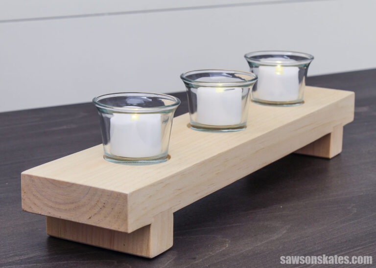DIY Tea Light Centerpiece with Feet | Saws on Skates®