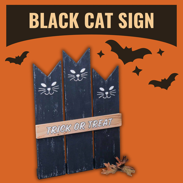 DIY Black Cat Halloween Sign | Saws on Skates®