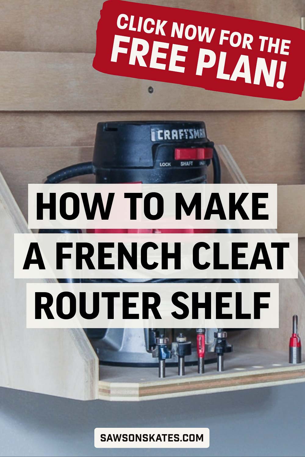 DIY French Cleat Router Holder (& Bit Storage) | Saws on Skates®