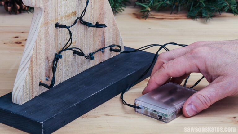 DIY Rustic Wooden Christmas Tree with Lights | Saws on Skates®