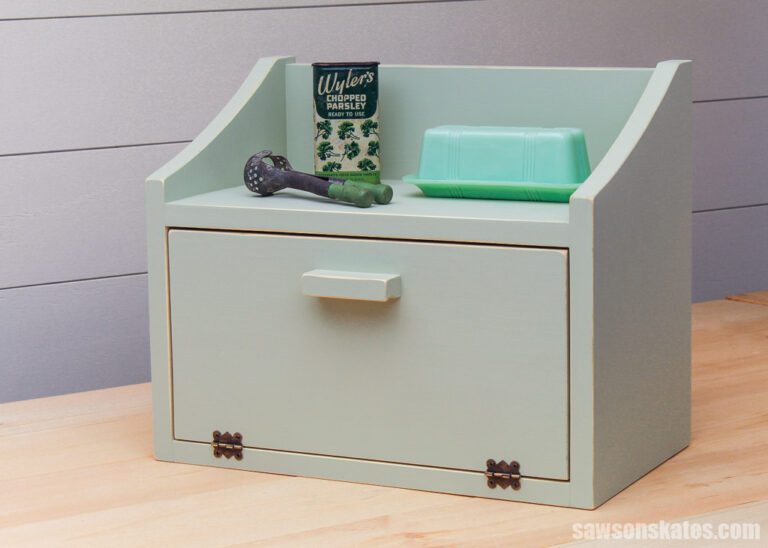 DIY Primitive-Style Bread Box with Shelf | Saws on Skates®