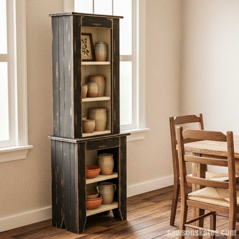 DIY Primitive-Style Step-Back Hutch | Saws on Skates®