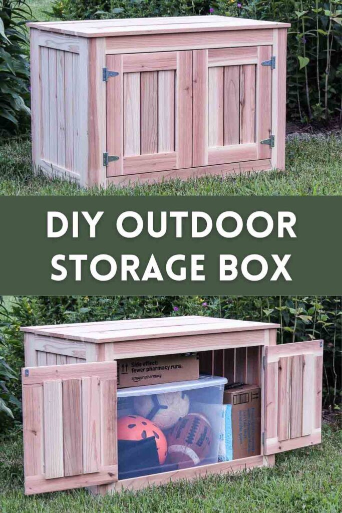 DIY Outdoor Storage Box with Doors | Saws on Skates®