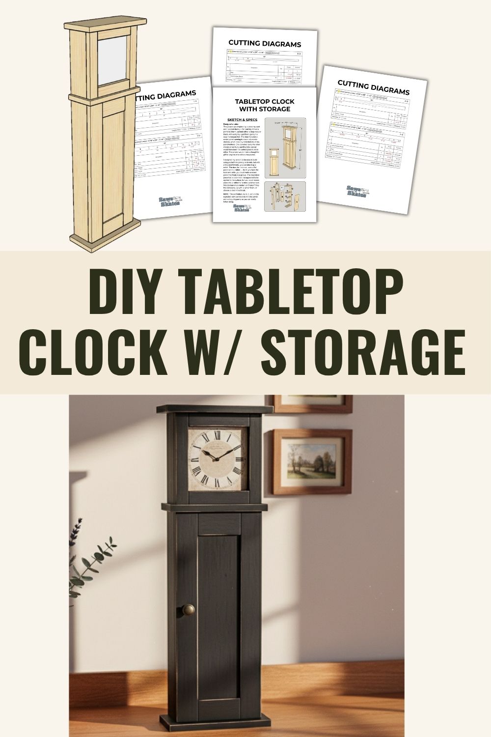 DIY Tabletop Clock with Storage | Saws on Skates®