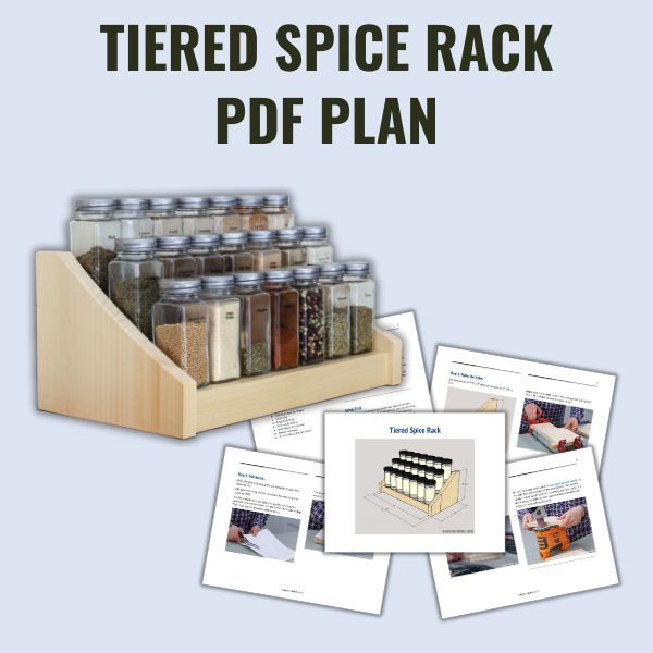 DIY Tiered Spice Rack (Plans + Template) | Saws on Skates®